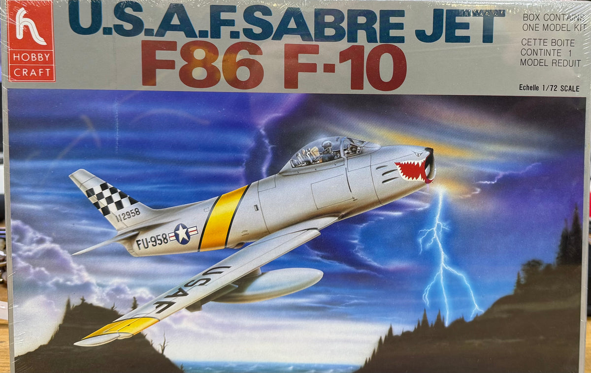 U.S.A.F. Sabre Jet F86 F-10, 1/72 1989 ISSUE – J-BarHobbies