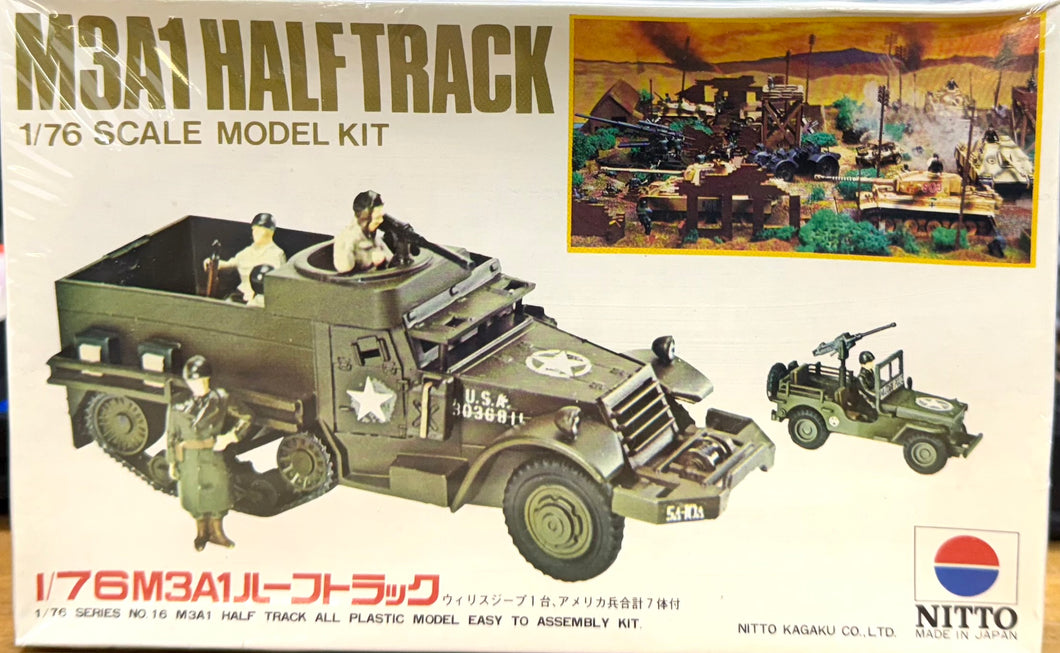 M3A1 Halftrack, 1/76 includes 1 Willy's Jeep and 7 American Soldiers ...