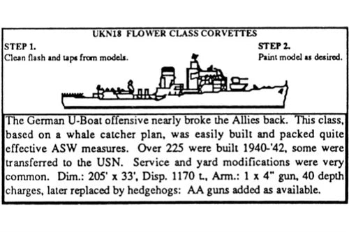 Flower Class 1/2400 United Kingdom Destroyers, 1" Long (4-pack) – J ...