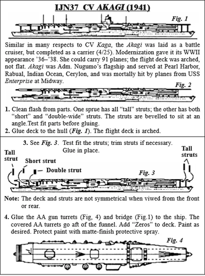 CV Akagi 1/2400 Japanese Aircraft Carrier, 4" Long – J-BarHobbies