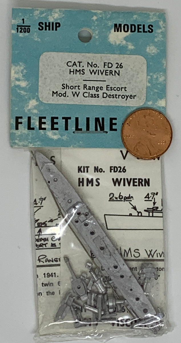 HMS WIVERN, SHORT RANGE ESCORT, MOD. W CLASS DESTROYER 1/1200 – J ...