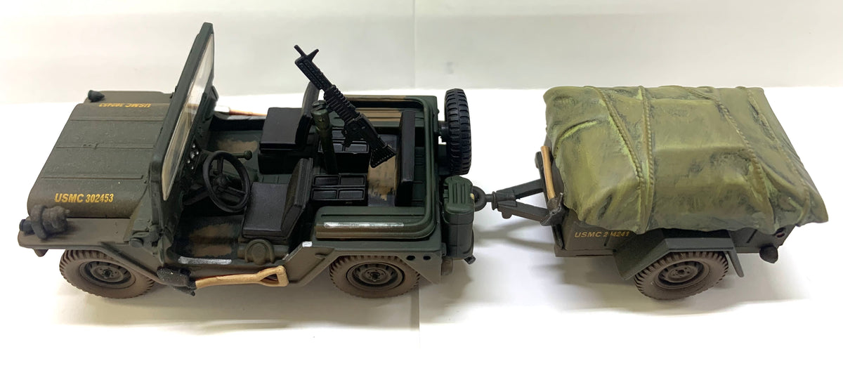 M151 A1 MUTT Utility Truck with Trailer - USMC 1/43 – J-BarHobbies